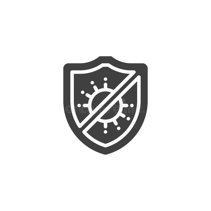 Virus Protection Shield Vector Icon Stock Vector - Illustration of ...