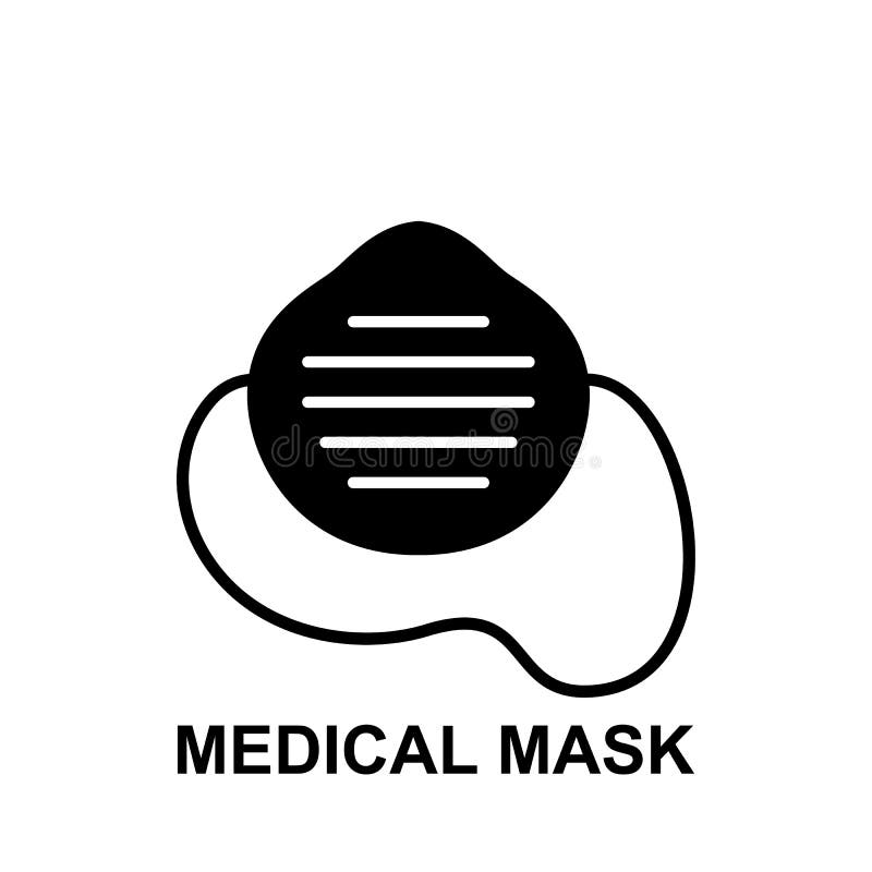 Virus Protective Medical Mask Icon, Cough Protect Mask Symbol Stock ...