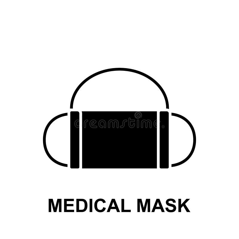 Virus Protective Medical Mask Icon, Cough Protect Mask Symbol Stock ...