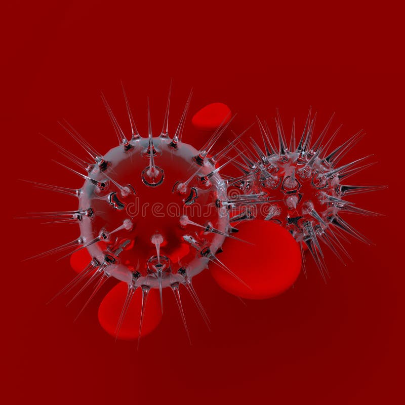 Virus and red blood cells stock illustration. Illustration of hospital ...