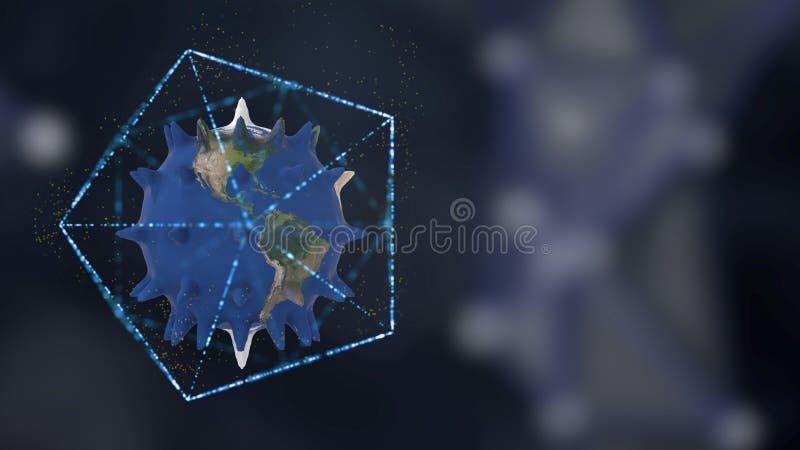 Virus Safety Barrier. 3d Render of Virus Cell Locked Inside the ...