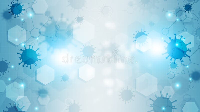 Virus Science Blue Background Stock Illustration - Illustration of care ...