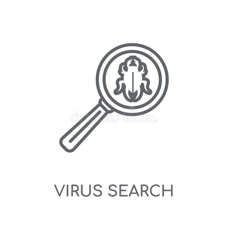 Virus Search Linear Icon. Modern Outline Virus Search Logo Conce Stock ...