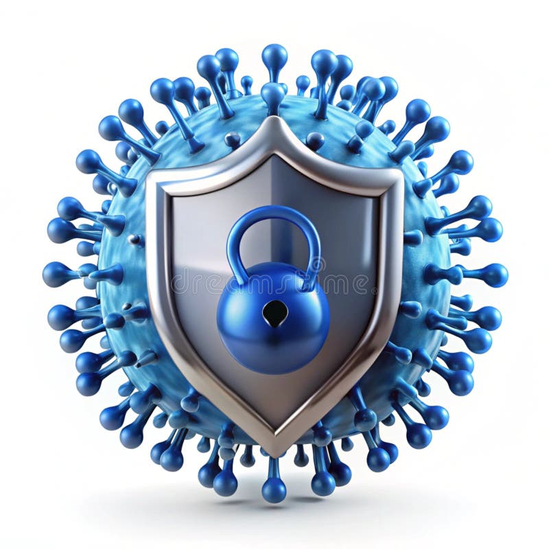Virus Security Isolated on White Background Stock Illustration ...