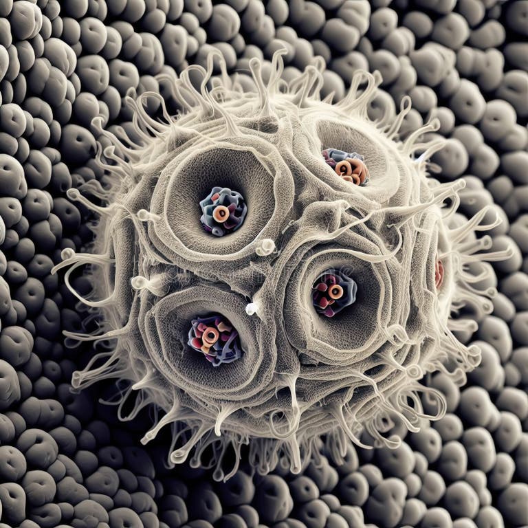 Virus Seen Under a Electron Microscope. Generative Ai Stock Image ...