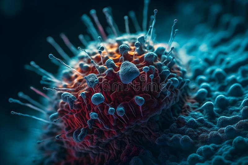 Virus Seen Under a Microscope, Showcasing Its Distinct Structure and ...