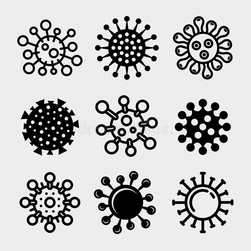 Virus Set. Collection Icon Virus Stock Vector - Illustration of ...