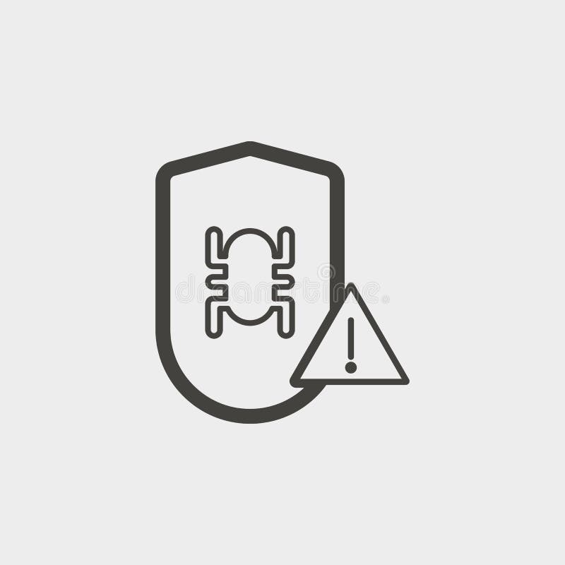 Virus, Shield, Problem, Outline, Icon. Web Development Vector Icon ...