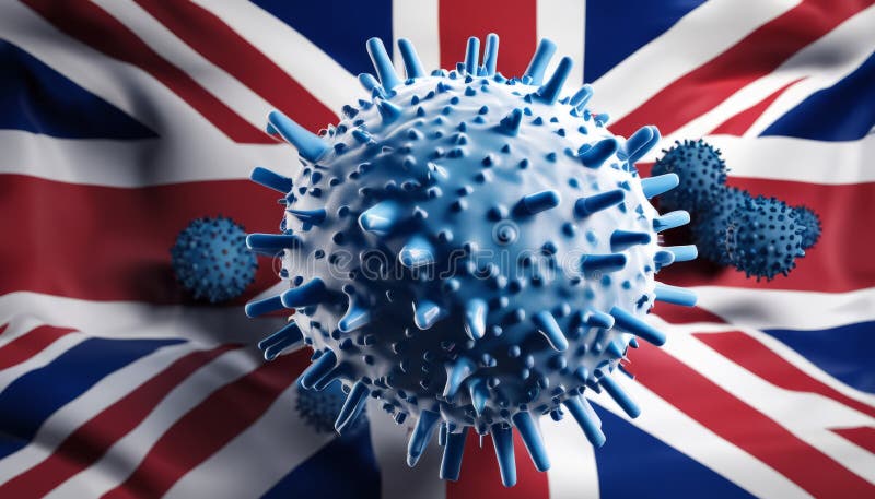 A Virus is Shown with a British Flag in the Background Stock ...