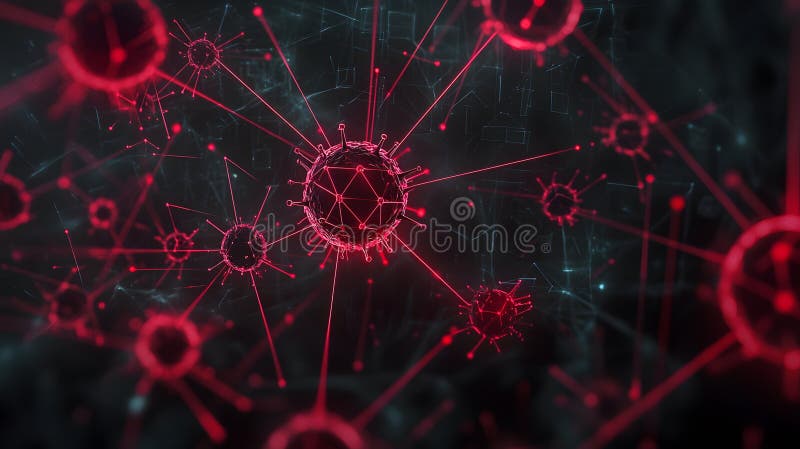 Virus Simulation Virtual Space Digital Art Cyber Environment Abstract ...