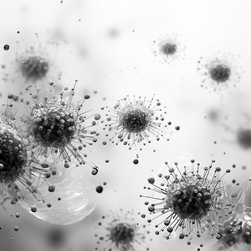 Virus Small Particles of the Dirty Dust, Close Up View of the Particles ...