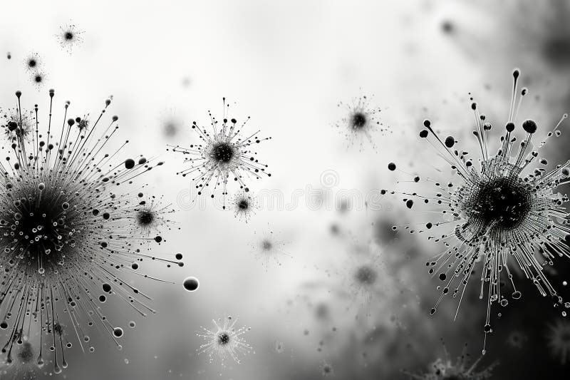 Virus Small Particles of the Dirty Dust, Close Up View of the Particles ...