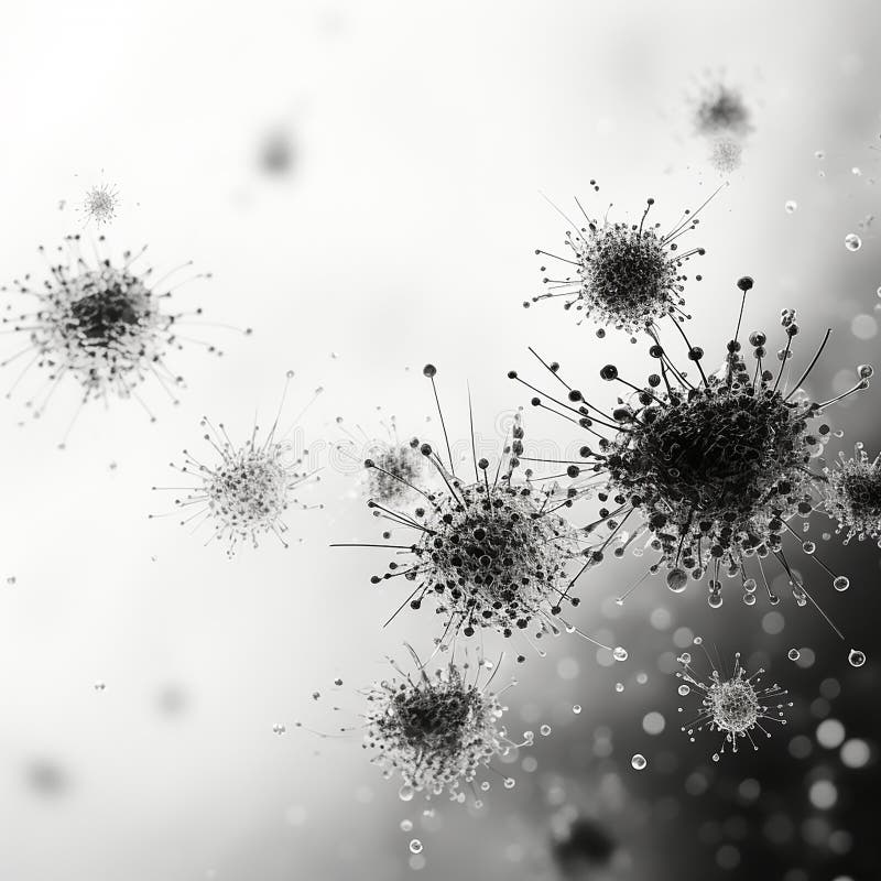 Virus Small Particles of the Dirty Dust, Close Up View of the Particles ...