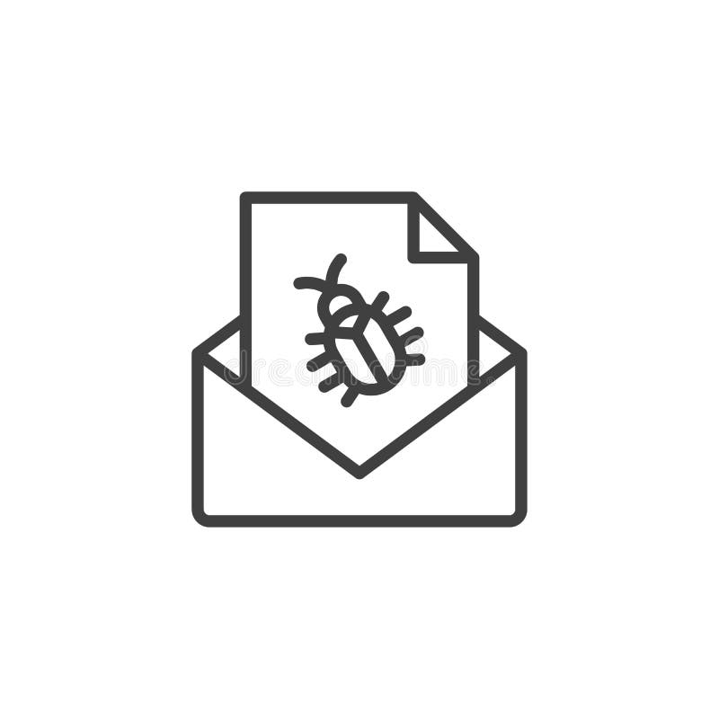 Virus Spam Message Line Icon Stock Vector - Illustration of perfect ...