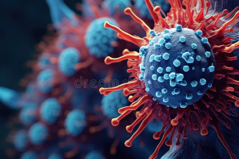 Virus Strain Under the Microscope Stock Illustration - Illustration of ...