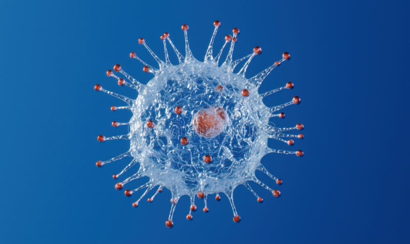 Virus Structure with Spikes, Spherical Shape, and Central Core ...