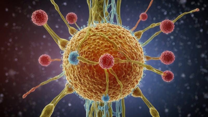 Virus Structure Under Microscope Stock Illustration - Illustration of ...