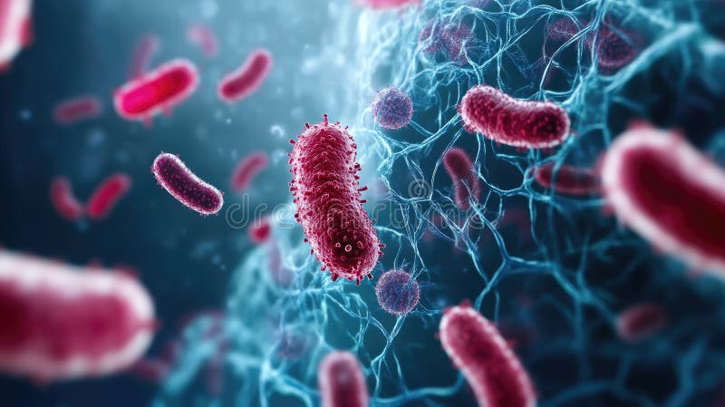 Virus Structure Under Microscope Revealing Intricate Details. Stock ...