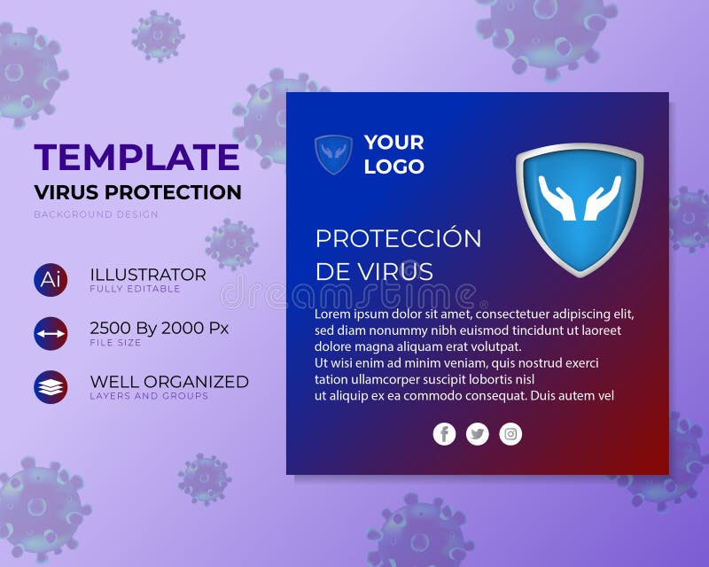 Virus Banner, Germs Protection Poster Template, Global Virus Spread and ...
