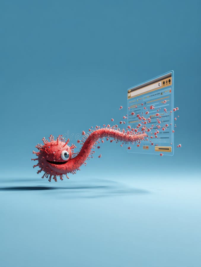 Suspicious Download Bar Infected with a Virus Tentacle Extending ...