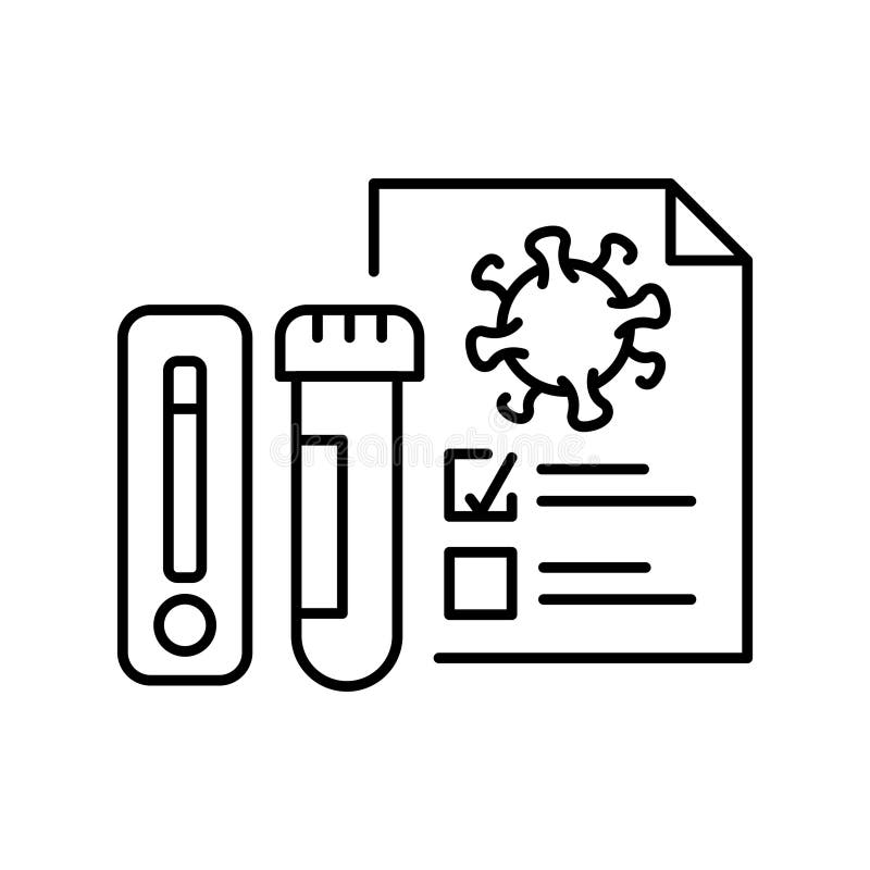Virus Testing and Diagnosis Black Line Icon. Stock Vector ...