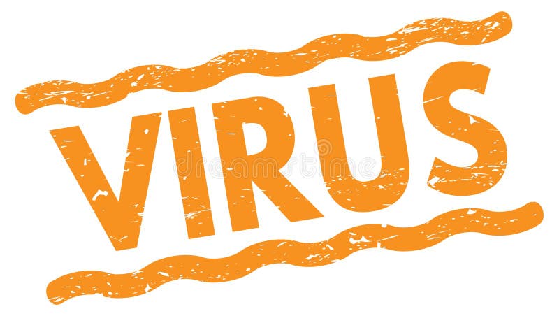 VIRUS Text on Orange Lines Stamp Sign Stock Illustration - Illustration ...