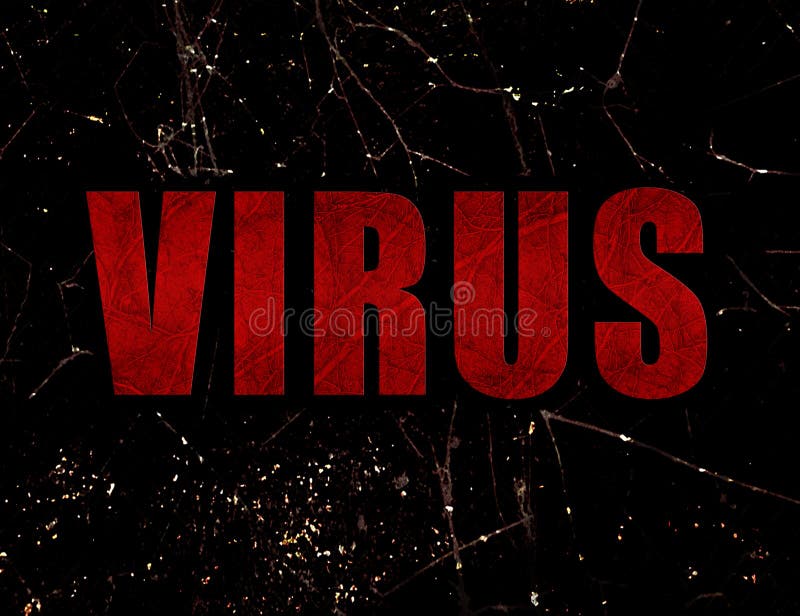 Virus Text Over Dark Texture Background Stock Illustration ...