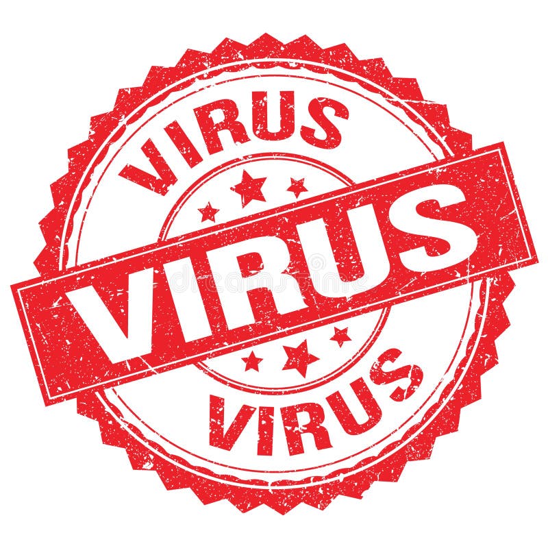 VIRUS Text on Red Round Stamp Sign Stock Illustration - Illustration of ...
