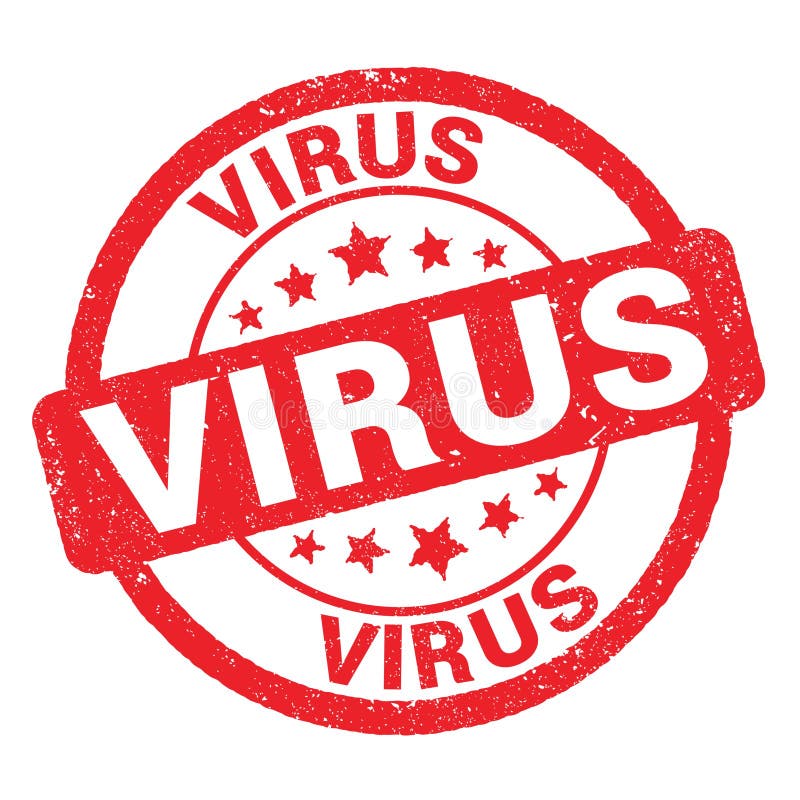 VIRUS Text Written on Red Stamp Sign Stock Illustration - Illustration ...