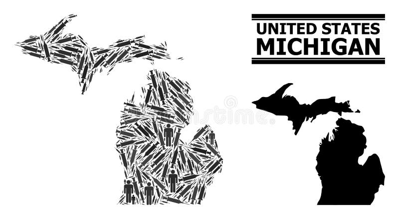 Virus Therapy Mosaic Map of Michigan State Stock Vector - Illustration ...