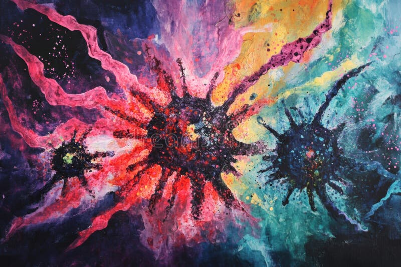 Virus Transformation and Mutation Depicted in Vibrant Colors and ...