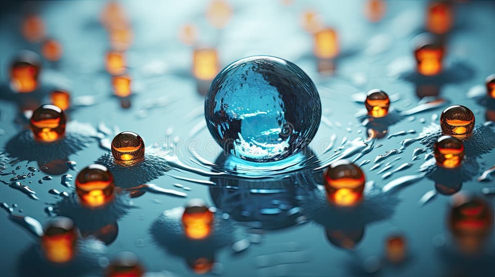 Virus Transmission in Droplets Stock Illustration - Illustration of ...