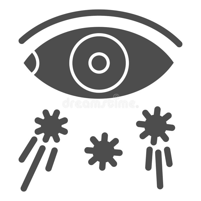Virus Transmission and Eye Solid Icon, Covid-19 Prevention Concept ...