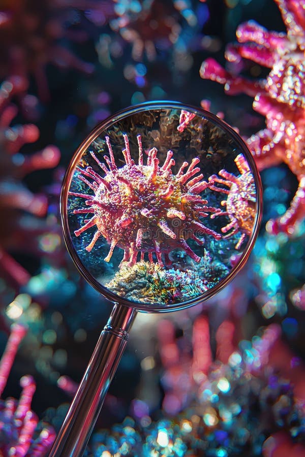 Virus Under a Magnifying Glass. Selective Focus Stock Photo - Image of ... Virus Under a Magnifying Glass. Selective Focus Stock Photo - Image of ...