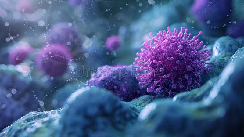 The Virus Under Microscope.AI Generated Image Stock Image - Image of ...