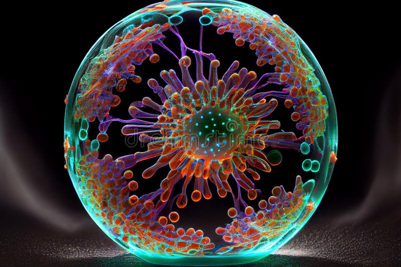 Virus Under Microscope, Generative Ai Stock Image - Image of virus ...