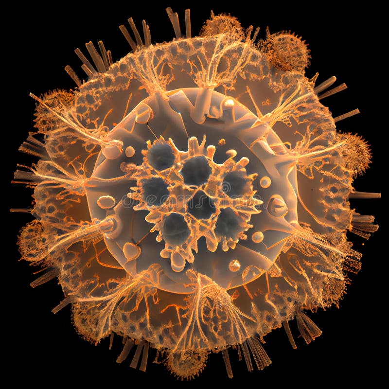 Virus Under Microscope, Generative Ai Stock Illustration - Illustration ...