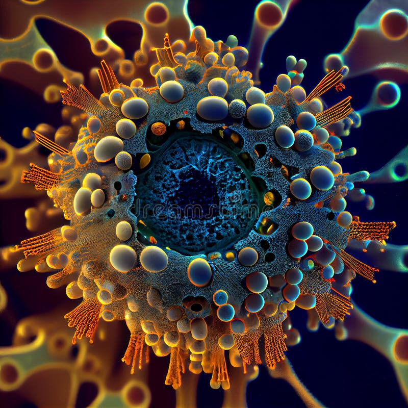 Virus Under Microscope, Generative Ai Stock Illustration - Illustration ...