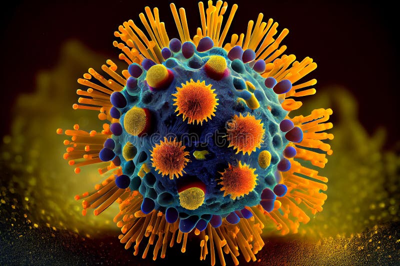 Virus Under Microscope, Generative Ai Stock Illustration - Illustration ...
