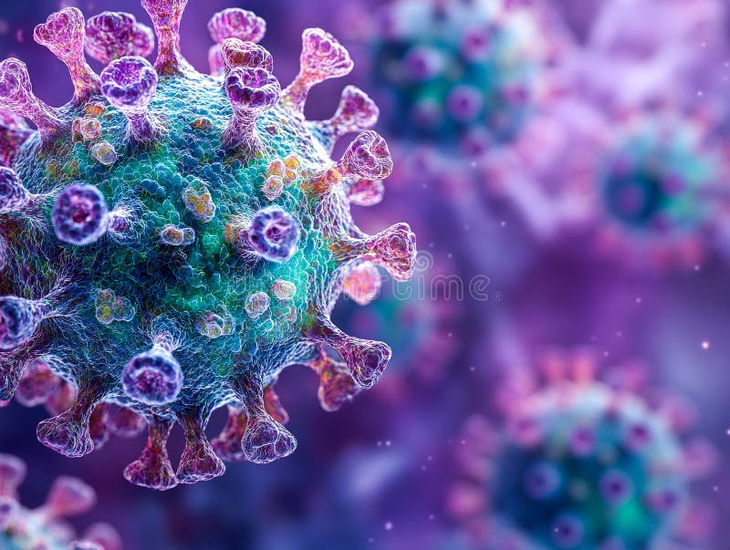 A Virus Under a Microscope, Highlighting Its Unique Structure Stock ...