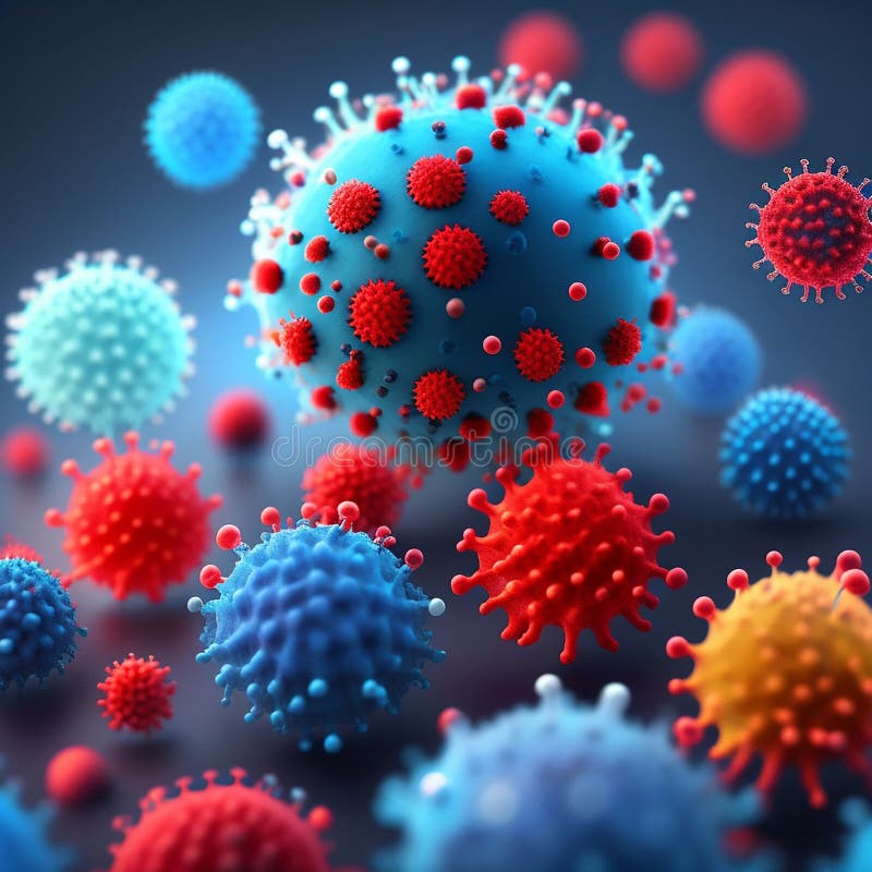 Virus under a microscope stock illustration. Illustration of biology ...