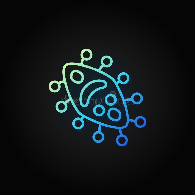 Virus Vector Blue Microbiology Concept Outline Icon Stock Vector ...