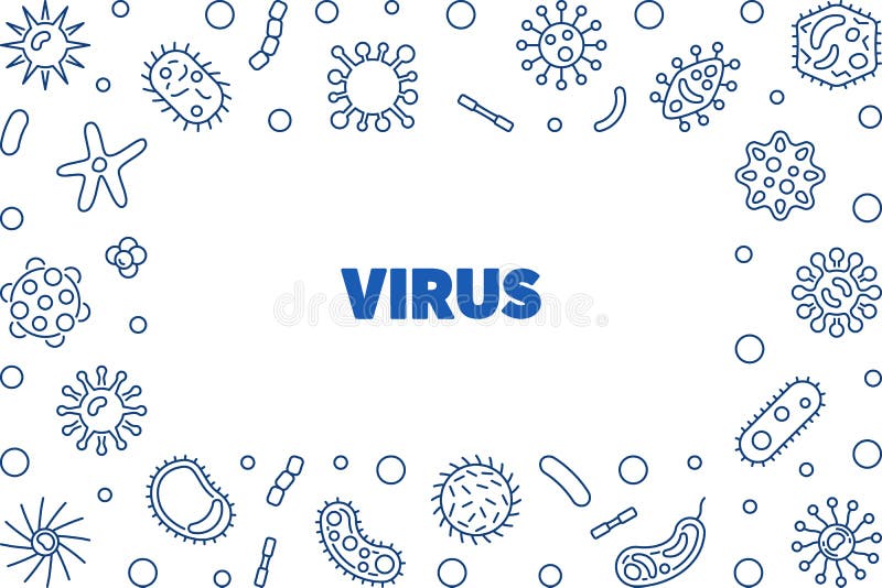 Virus Vector Concept Colored Outline Frame or Illustration Stock Vector ...