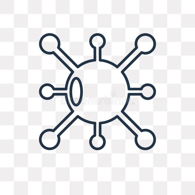 Virus Vector Icon Isolated on Transparent Background, Linear Virus ...