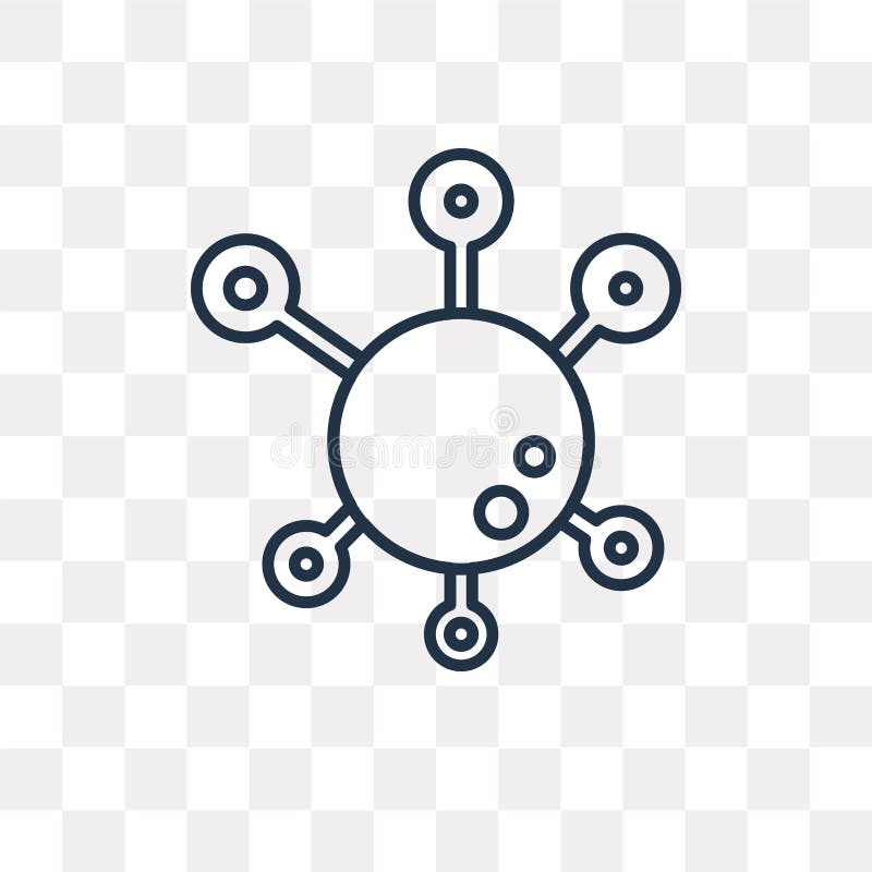 Virus Vector Icon Isolated on Transparent Background, Linear Virus ...