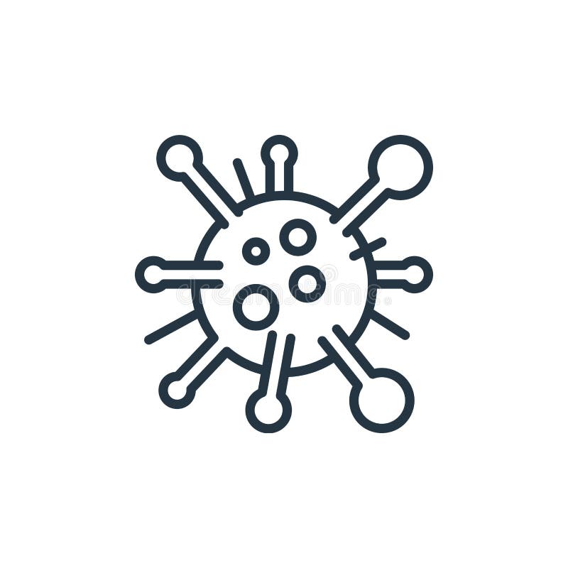 Virus Vector Icon Isolated on White Background. Outline, Thin Line ...