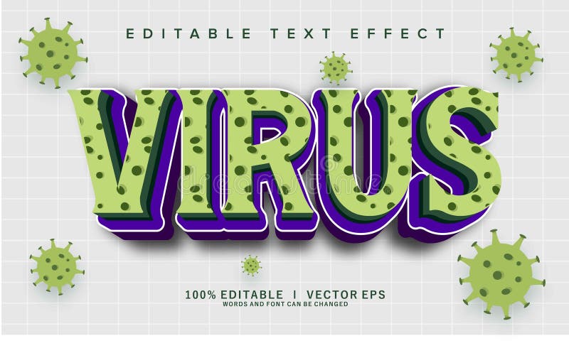 Virus Vector Text Effect with Modern Style Design Stock Vector - Illustration of light, text ...