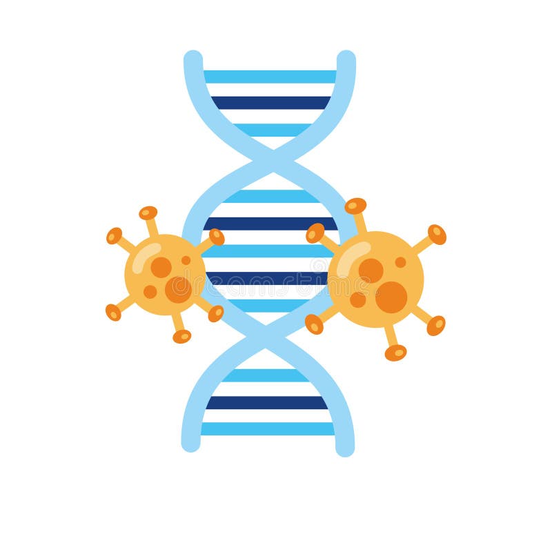 Virus Viral Cells and Dna Structure Stock Vector - Illustration of ...