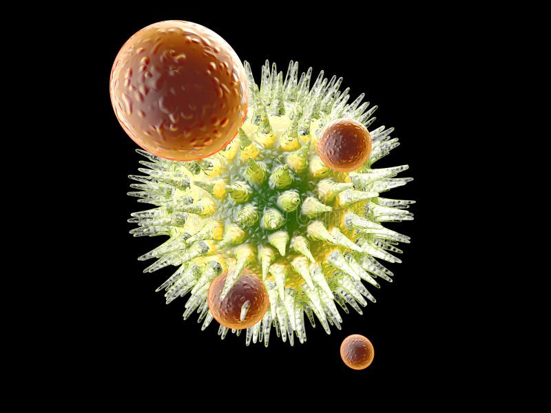 Virus vs Immune system stock illustration. Illustration of graphic ...