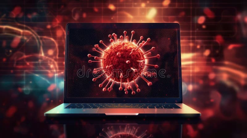 Virus Warning Alert on Computer Screen Detecte. Generative AI Stock ...